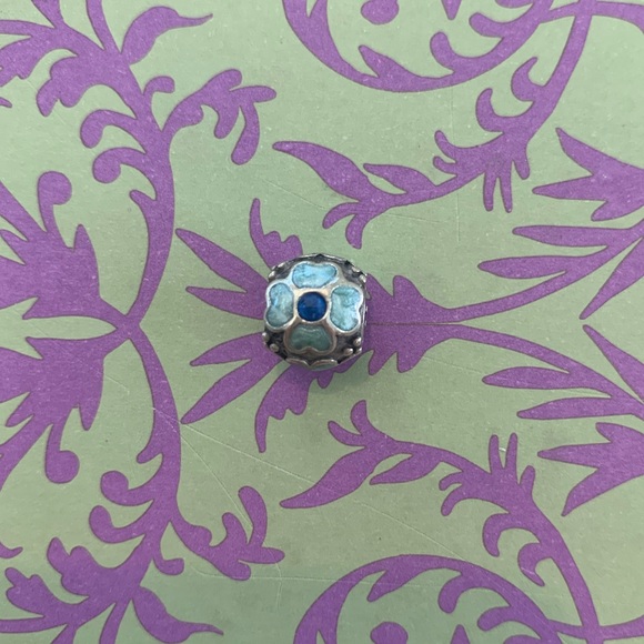 Pandora | Jewelry | Pandora Blue Flower Charm | Poshmark